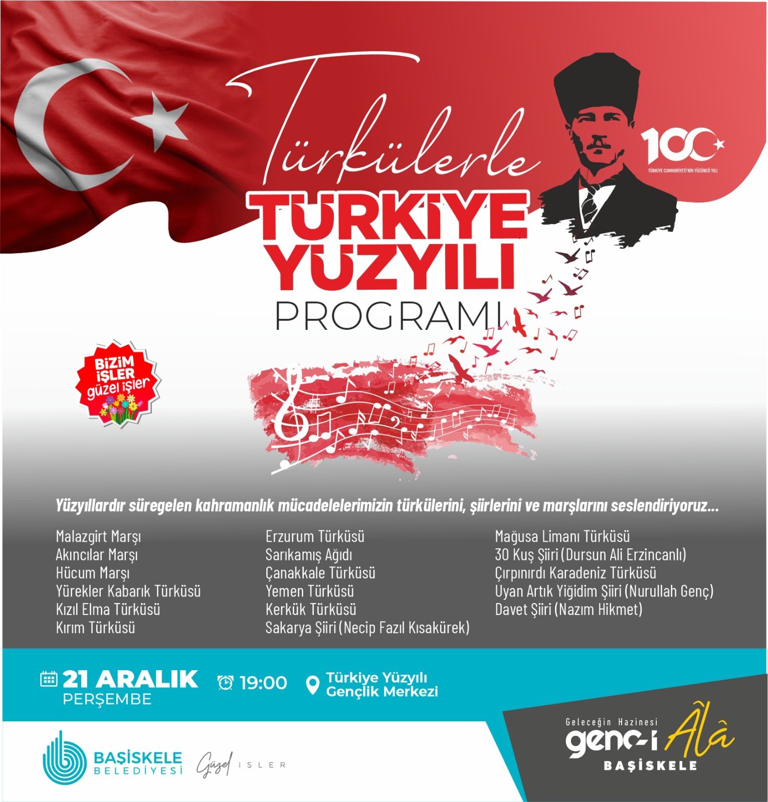 Başiskele´de Türkülerle Türkiye Yüzyılı Programı